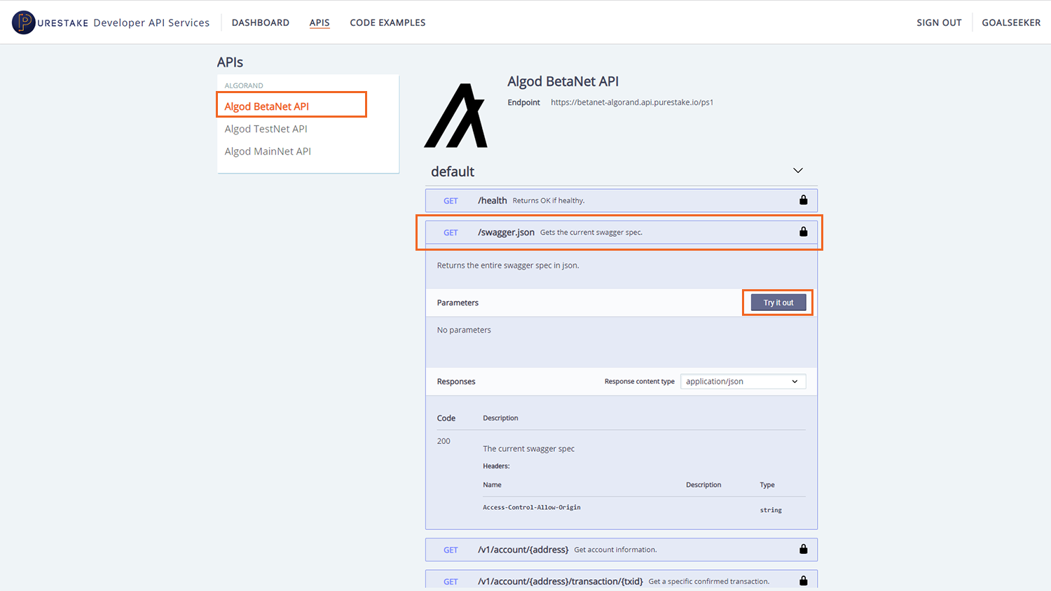 Importing the PureStake API Endpoints into Postman | Algorand Developer Portal